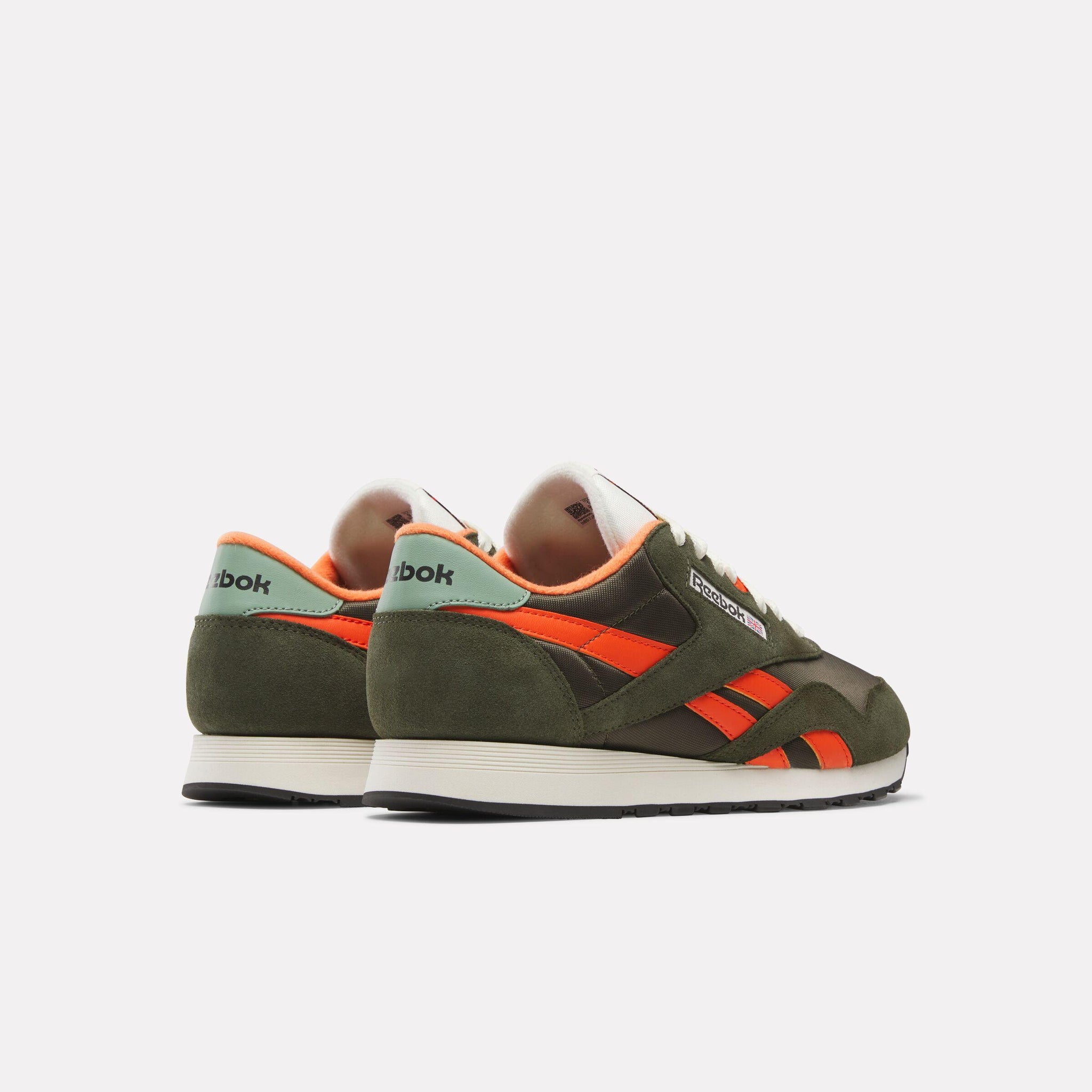 Reebok Footwear Men Classic Nylon Shoes HUNTER GREEN/PUMP ORANGE/VINTA ...